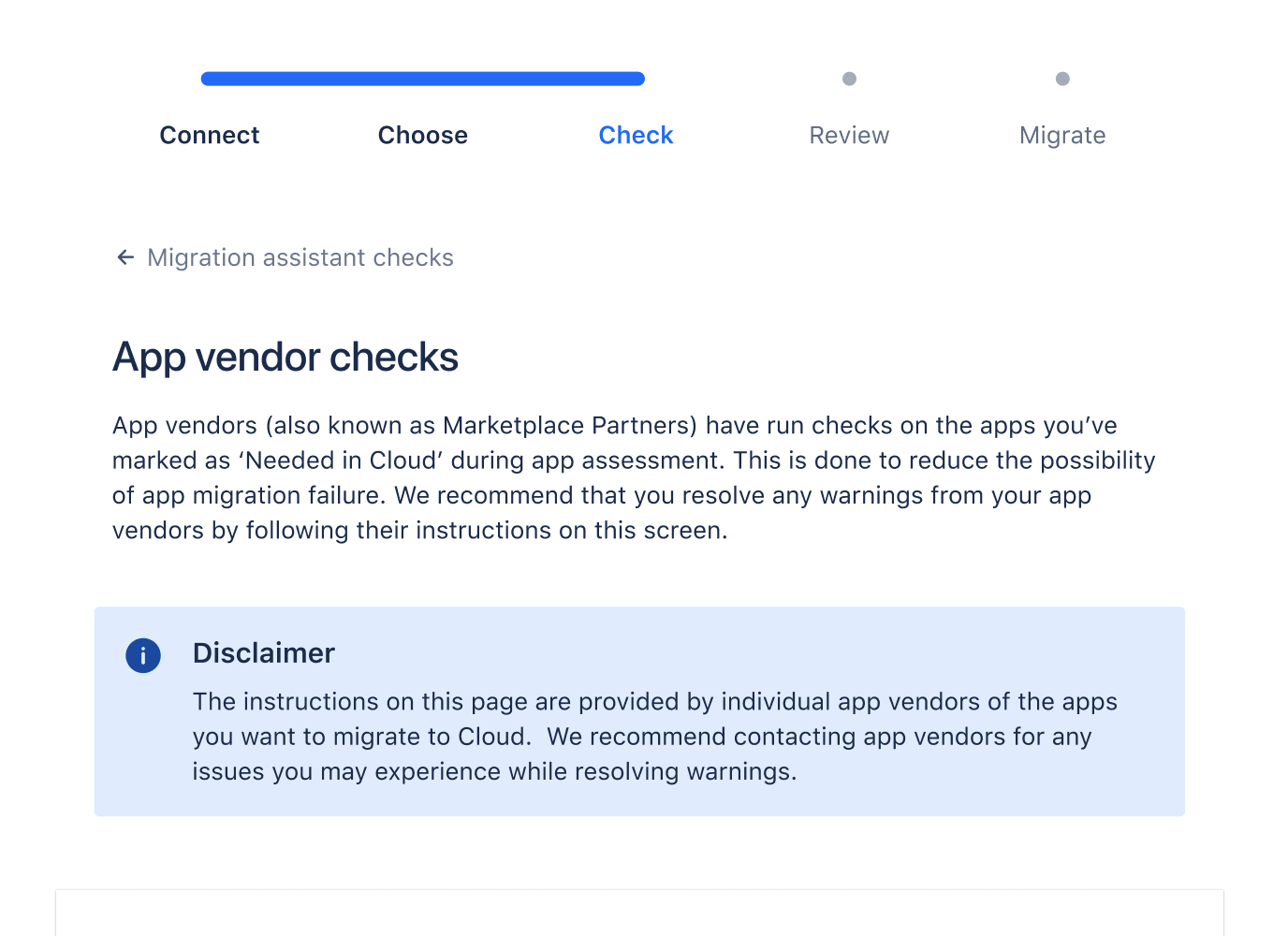 app vendor checks